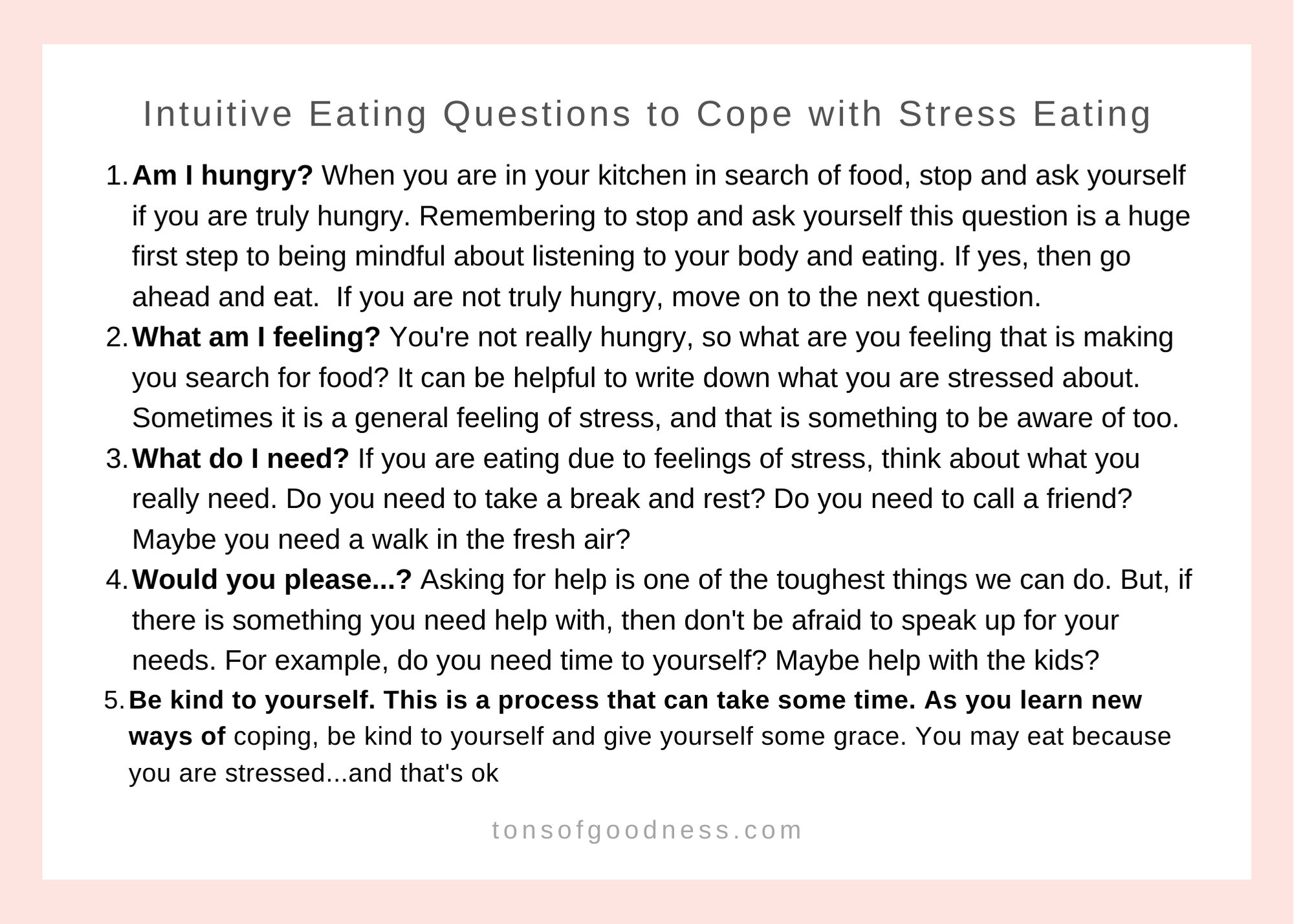 Intuitive Eating Strategies to Help With Stress Eating ⋆ Tons of Goodness