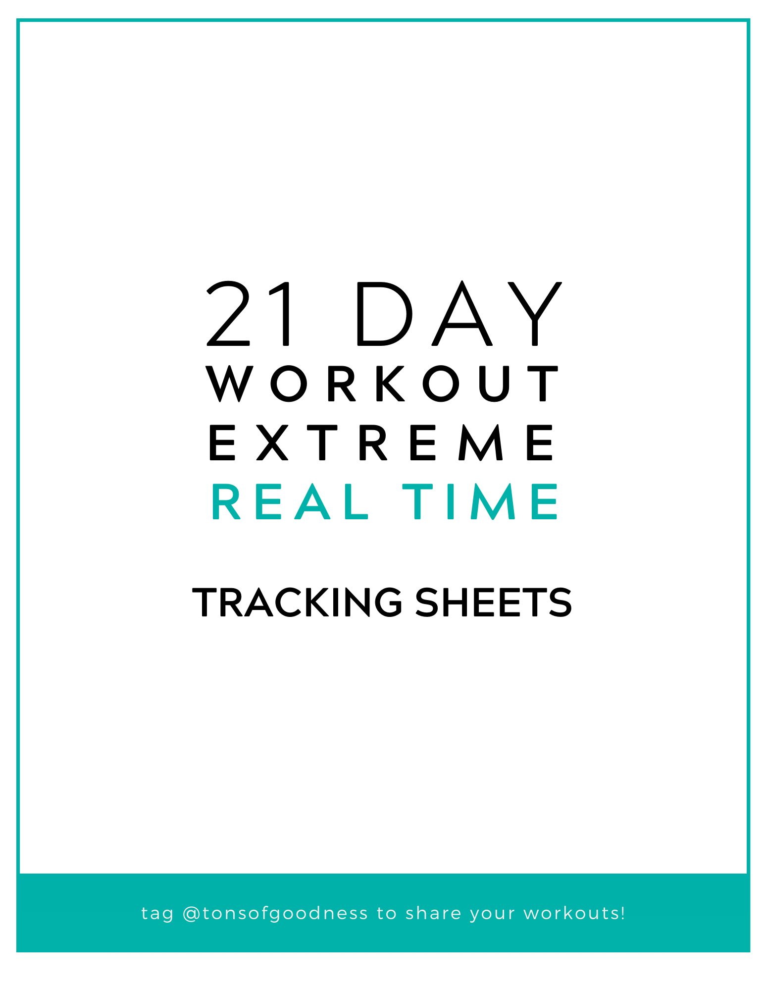 21 Day Fix EXTREME Real Time Printable Tracking Sheets